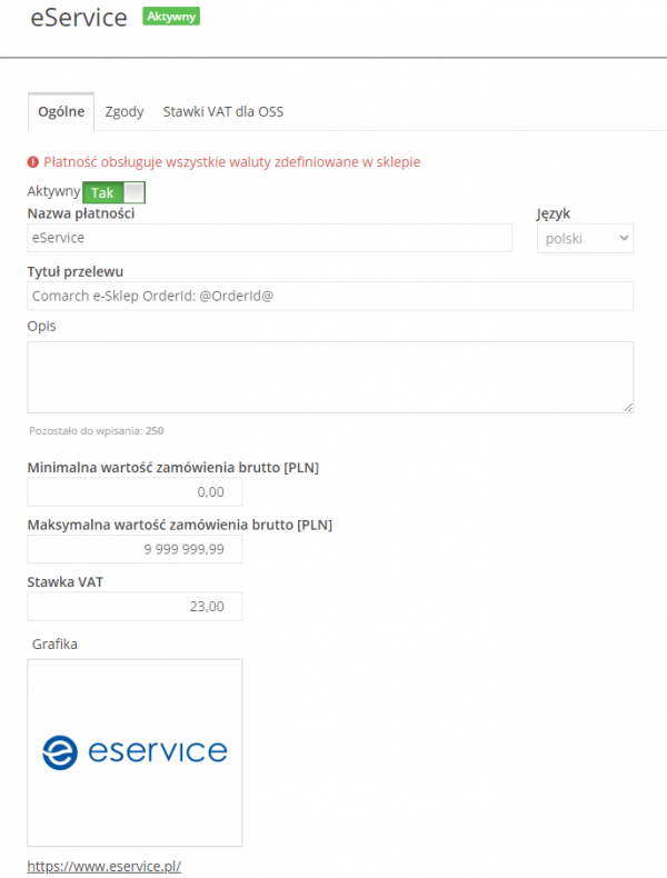 eService – Centrum Pomocy Comarch e-Sklep