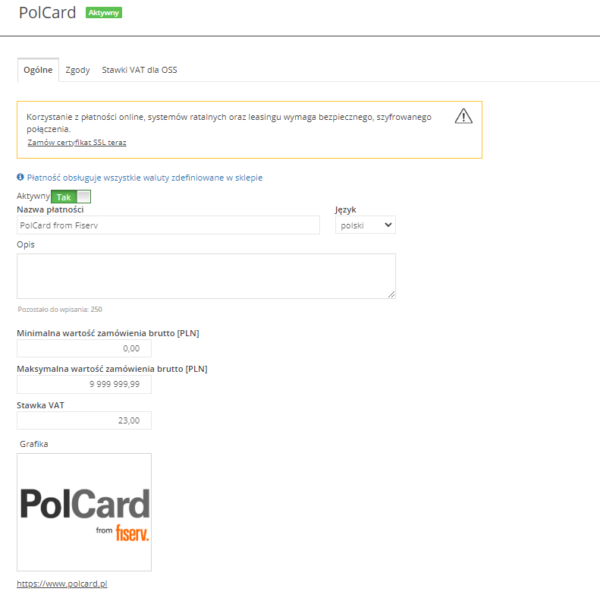 PolCard from Fiserv – Centrum Pomocy Comarch e-Sklep