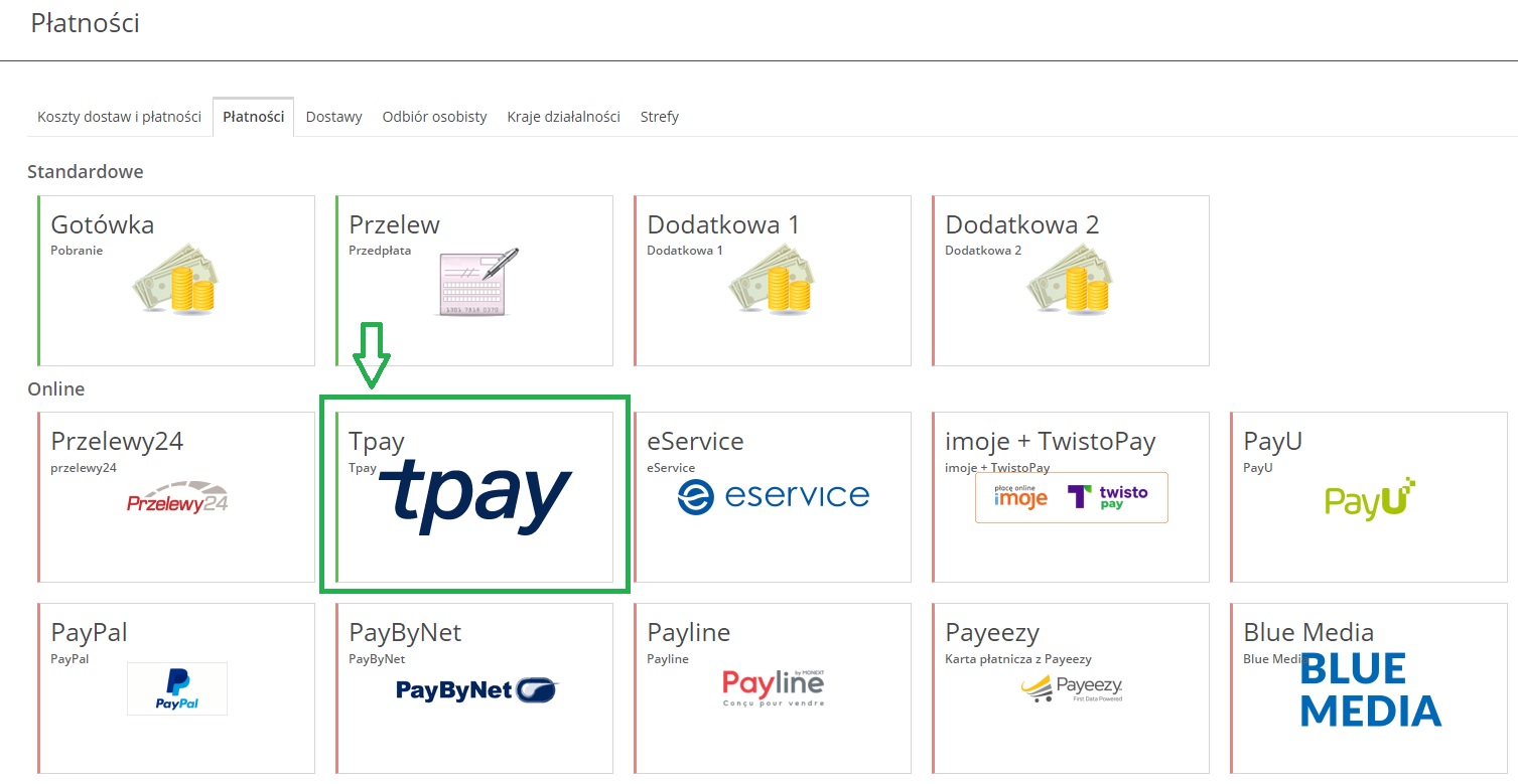 Tpay – Centrum Pomocy Comarch e-Sklep